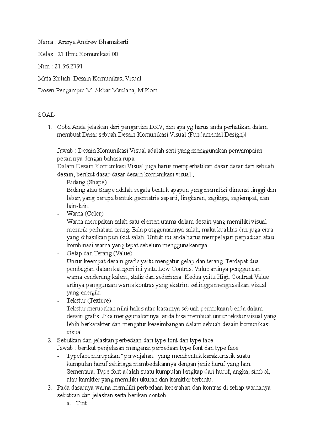 Essay DKV: Dasar dan Elemen Desain Komunikasi Visual - Studocu