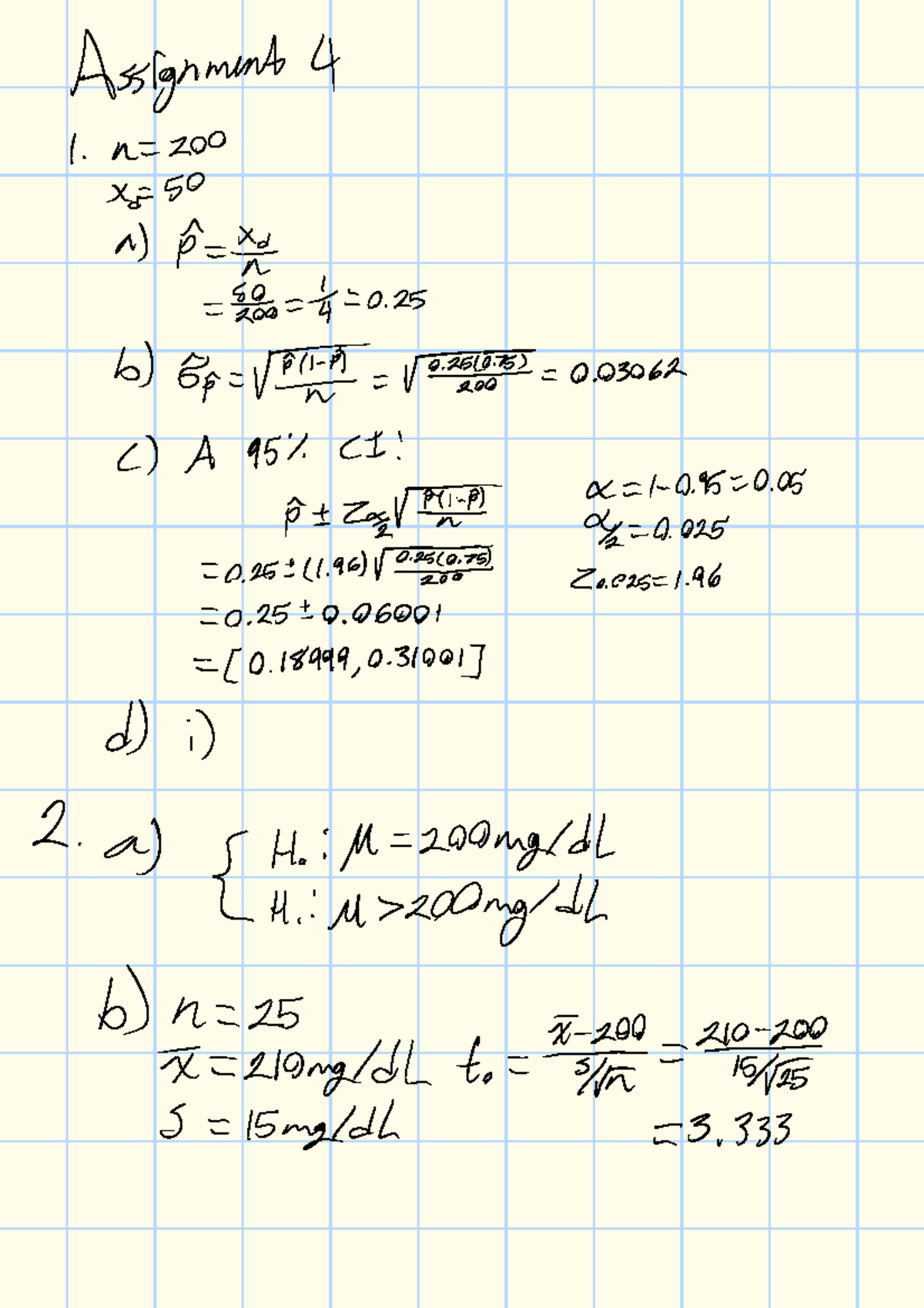 Assignment 4: Hypothesis Testing Overview - Studocu