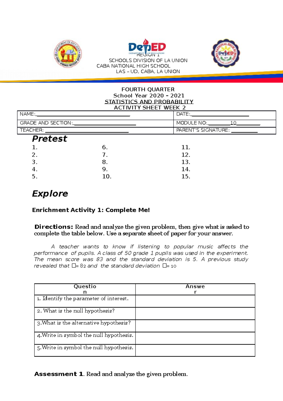 Answer- Sheet-Stat-and-Prob Q4 Module 10May-24-28 - REGION 1 SCHOOLS ...