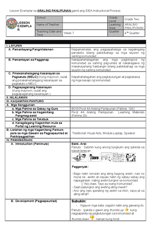 DLP-pictograph - Detailed Lesson Plan - LESSON EXEMPLAR School Dela Paz ...
