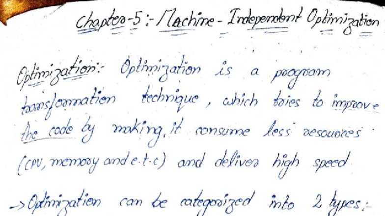 Code Optimization Techniques in Programming (CD Unit-5) - Studocu