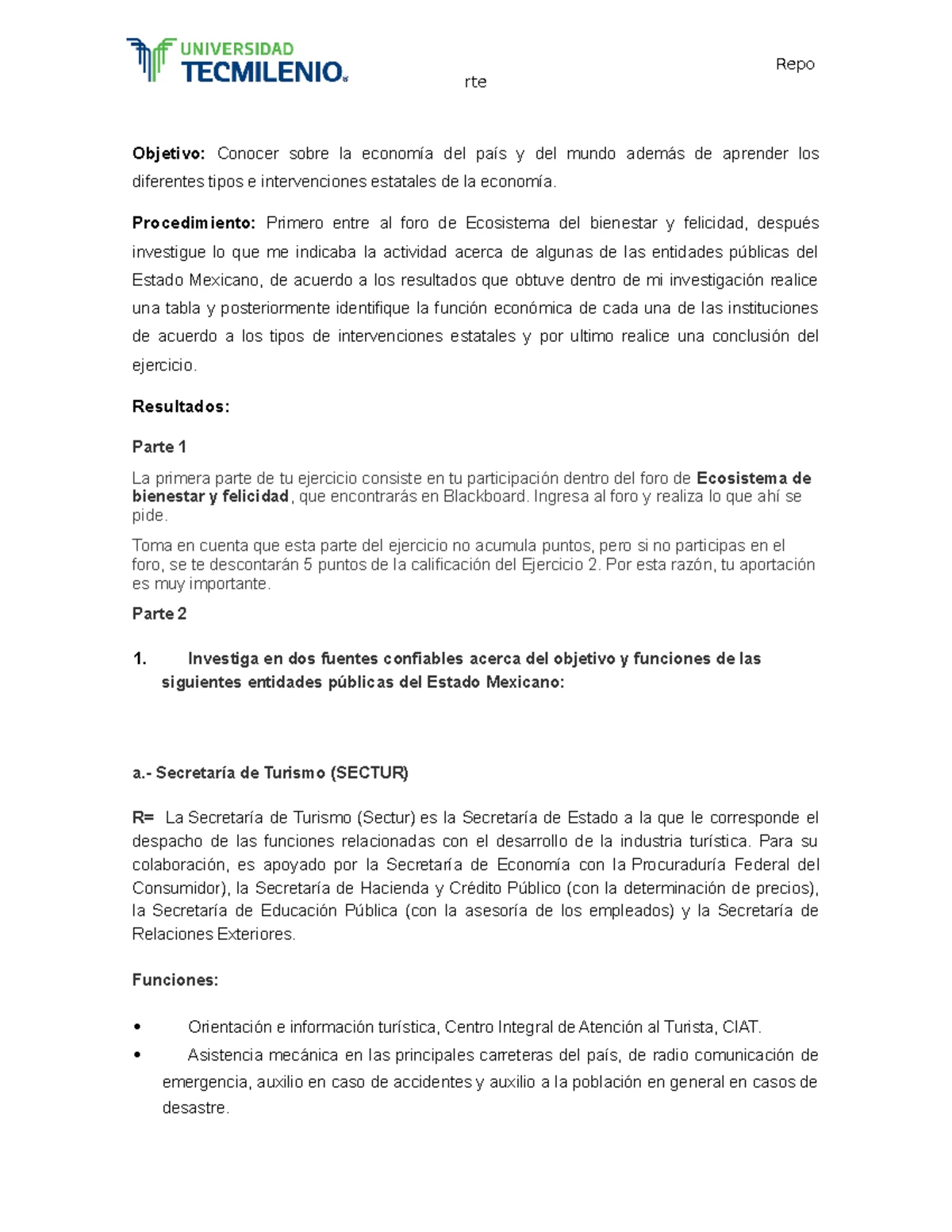 Economia-examen semanal 3 - Economia - TecMilenio - Studocu