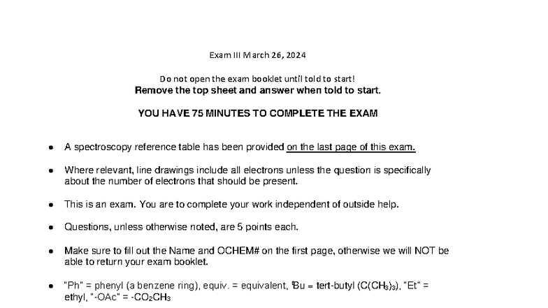 Exam III Version A Key - Spring 2024 - Studocu
