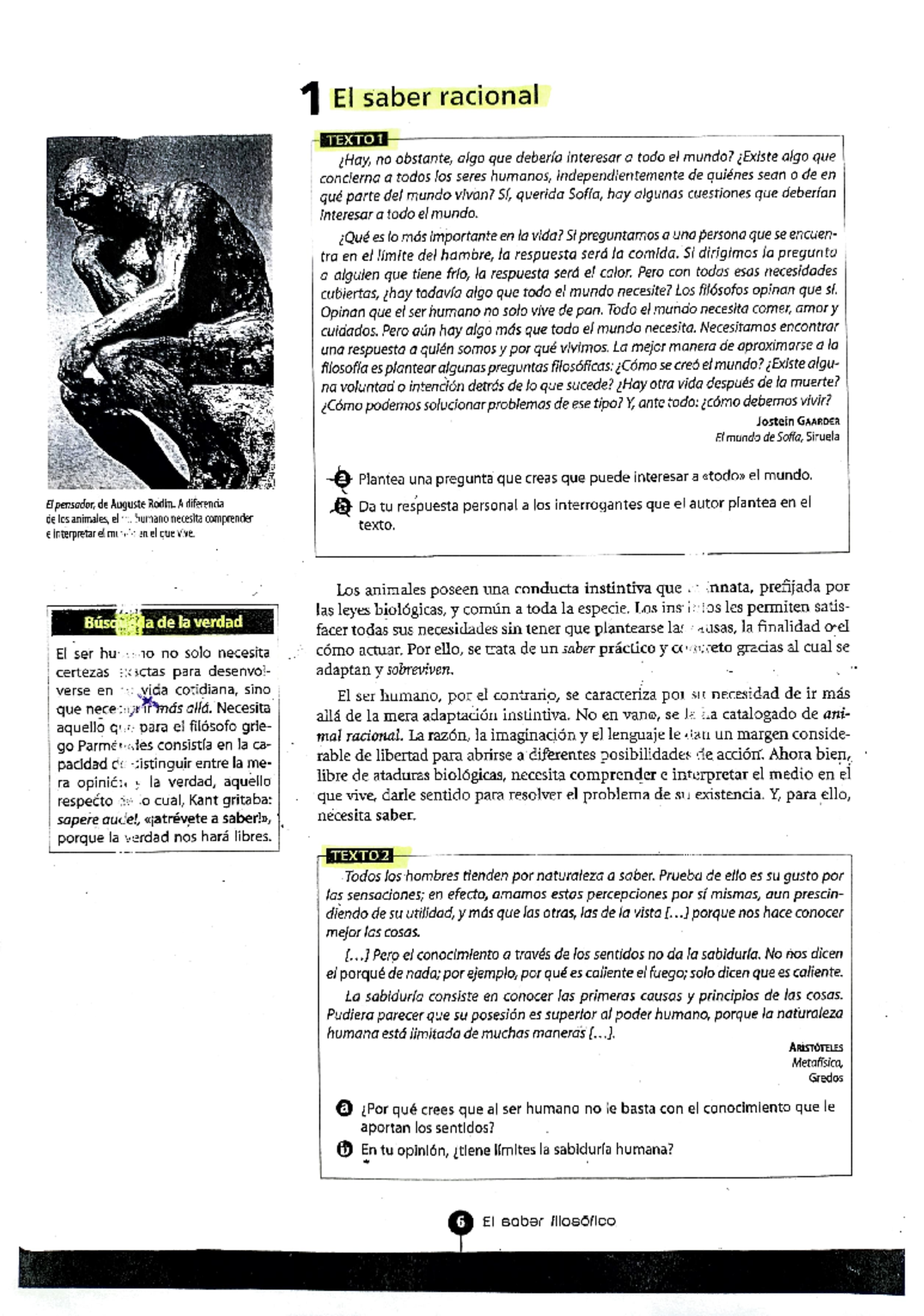 Introduccion al saber racional (filosofía 1º BACH) - El saber racional ...