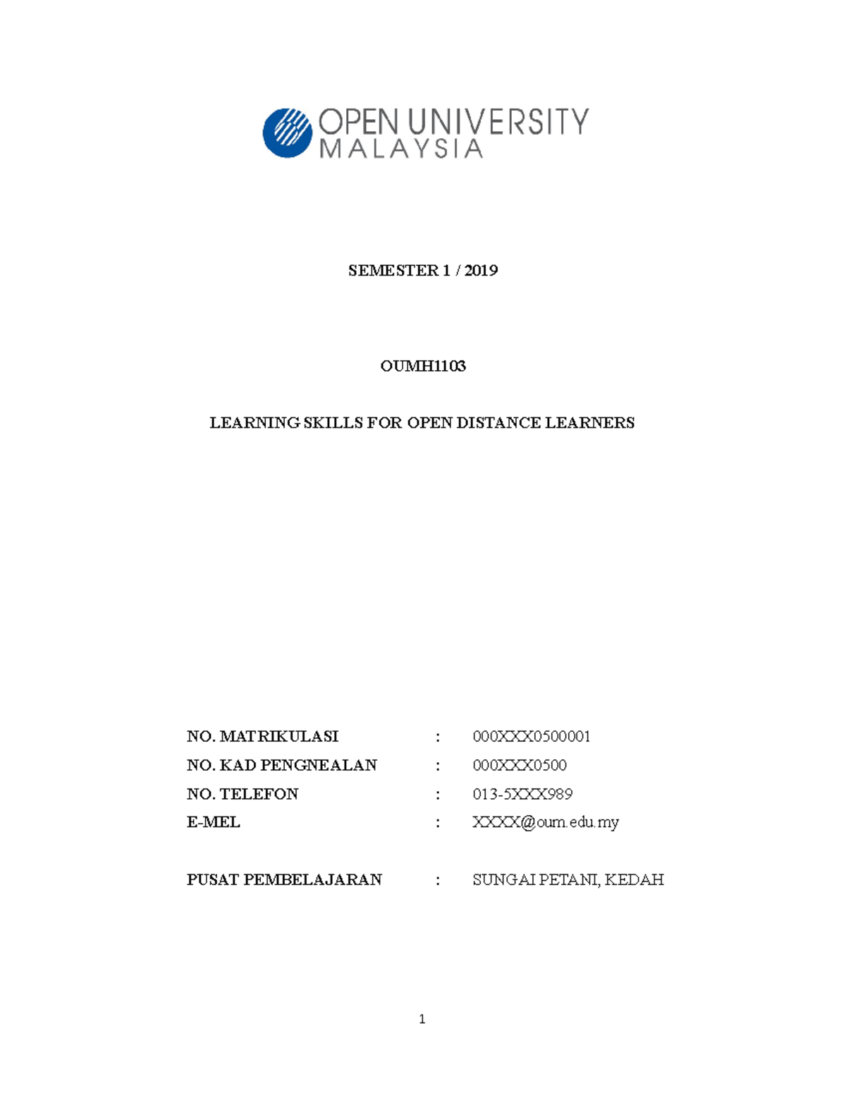 Contoh 1 Assignment Sept OUMH 1103 - SEMESTER 1 / 2019 OUMH LEARNING ...