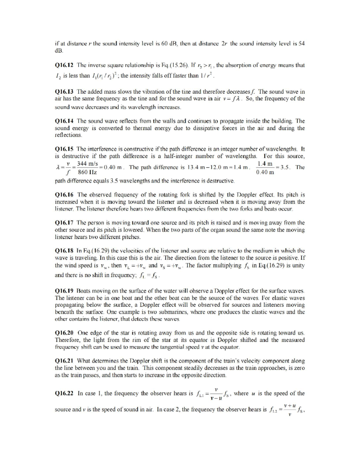 University Physics (15th Ed) - Sound Intensity & Doppler Effect Q&A ...