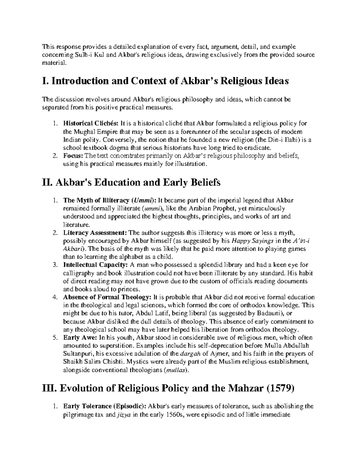 Religious Philosophy and Policies of Akbar: A Detailed Study (HIST 101 ...