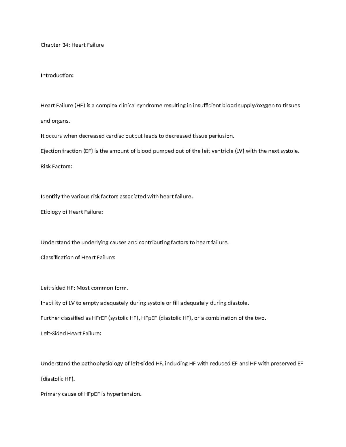 HF Study Guide: Understanding Heart Failure, Causes & Complications ...