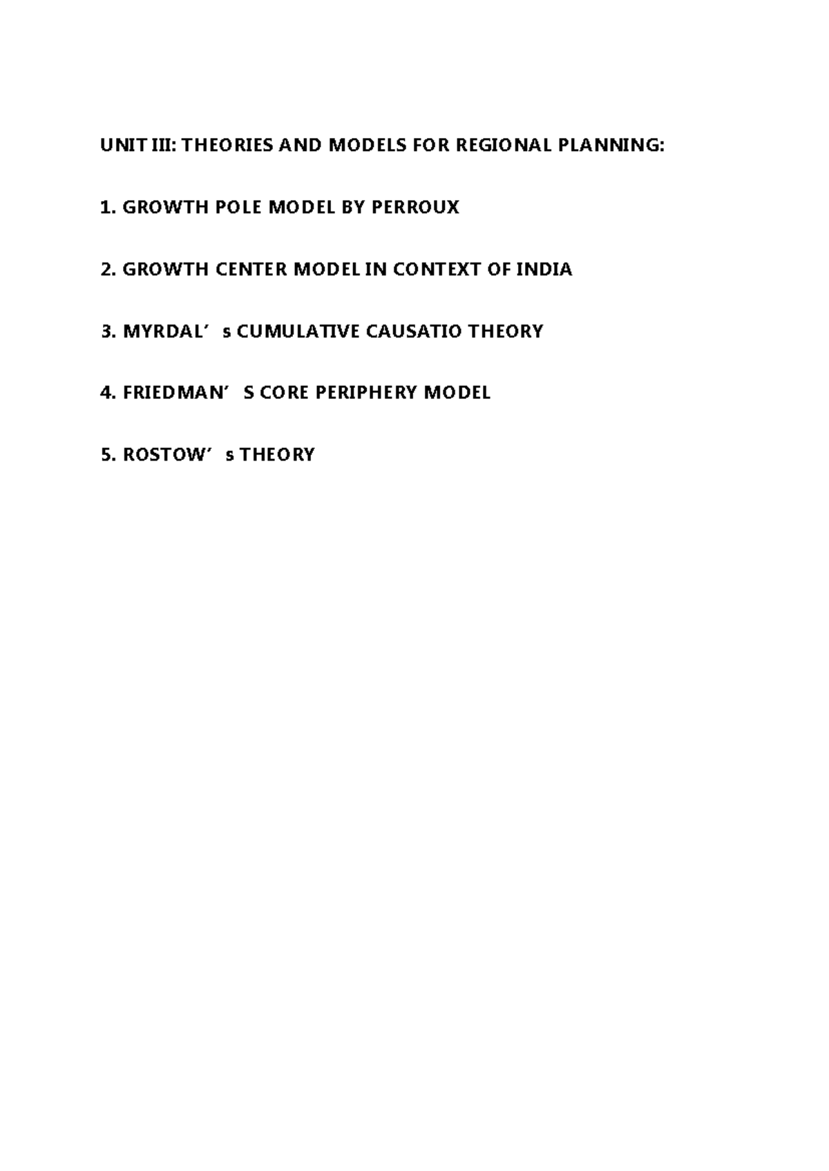 Growth Pole Theory By Perroux - Essay on Regional Planning Models (Unit ...