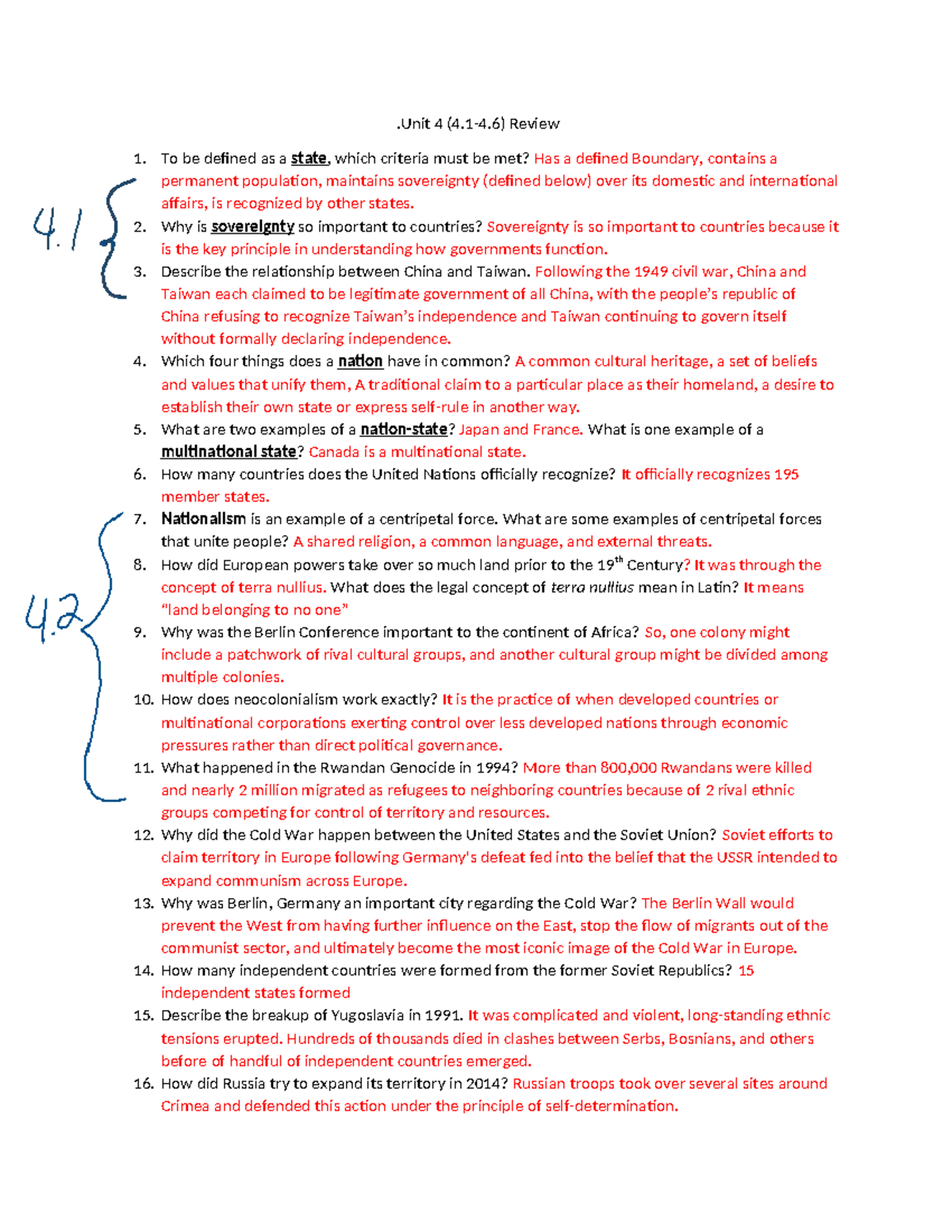 Unit 4 Review: Key Concepts in AP Human Geography - Studocu