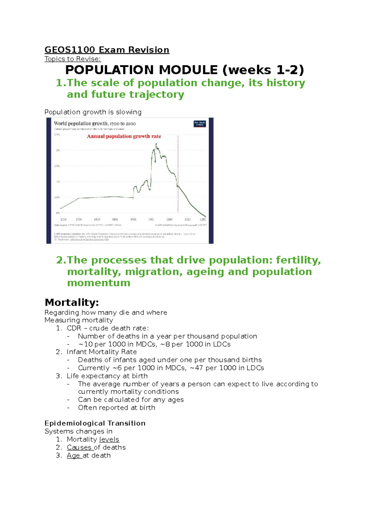 GEOS1100 Mid-Sem Exam Revision: Lecture Notes Weeks 1-5 - Studocu