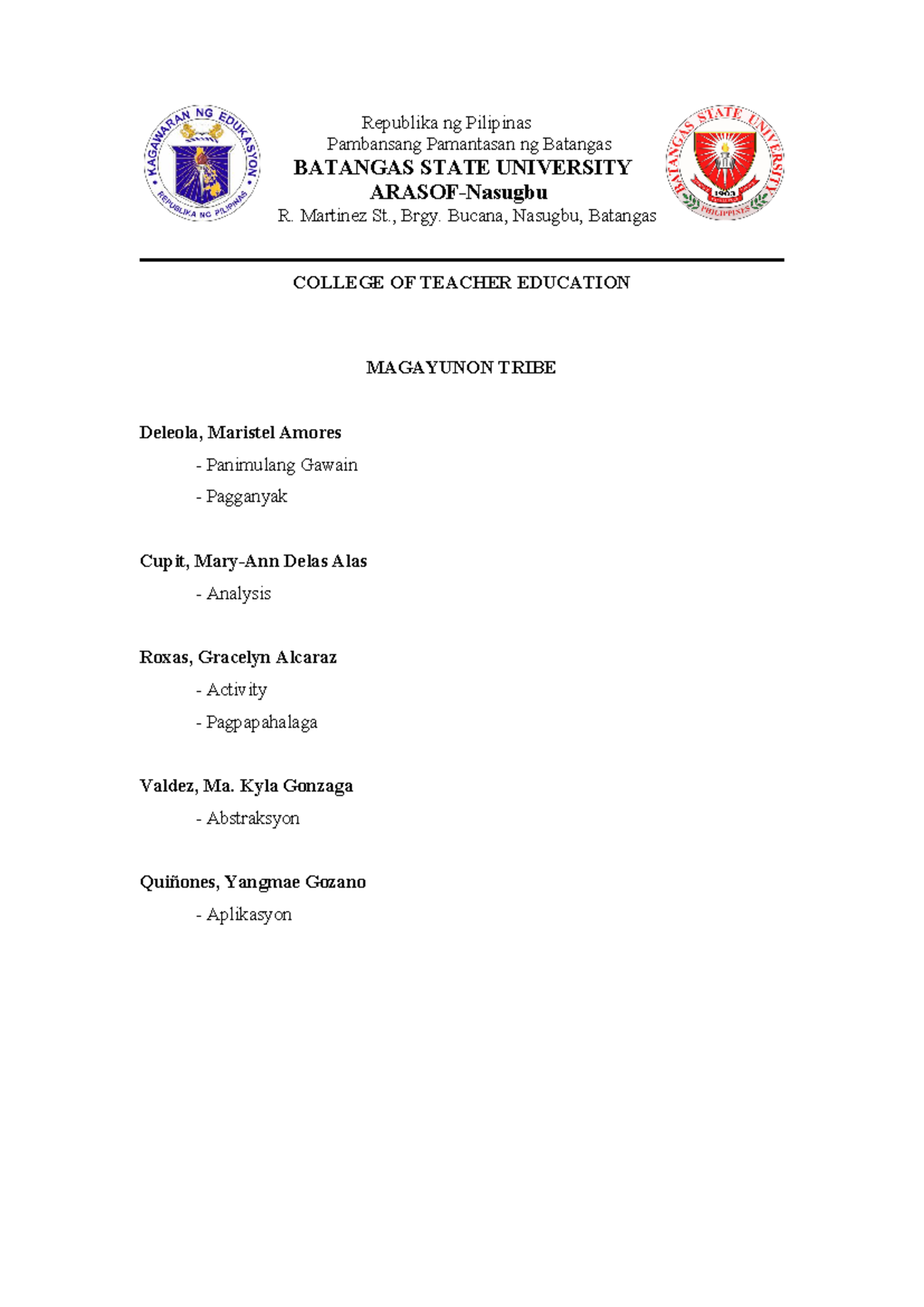Banghay Aralin: Teoryang Pampanitikan para sa Magayunon Tribe - Studocu