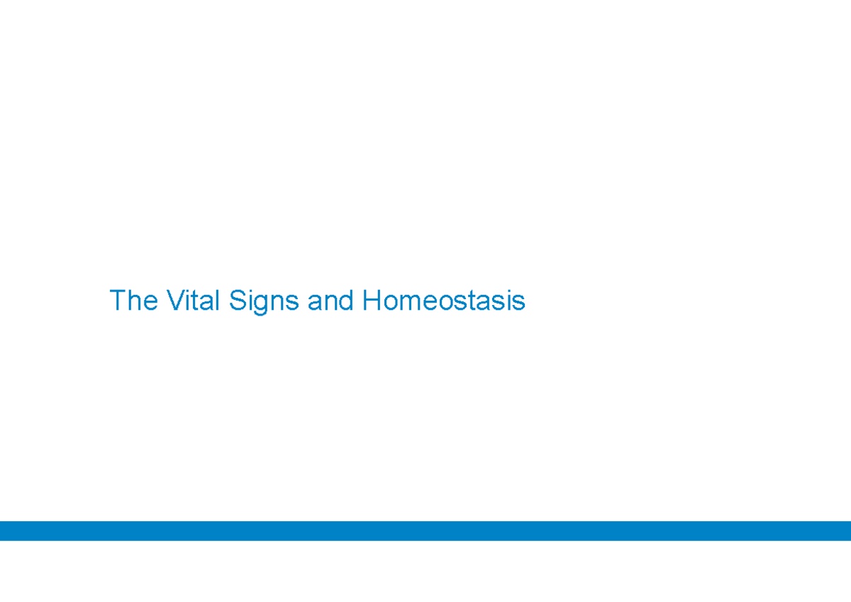 Vital Signs and Homeostasis Overview - Studocu