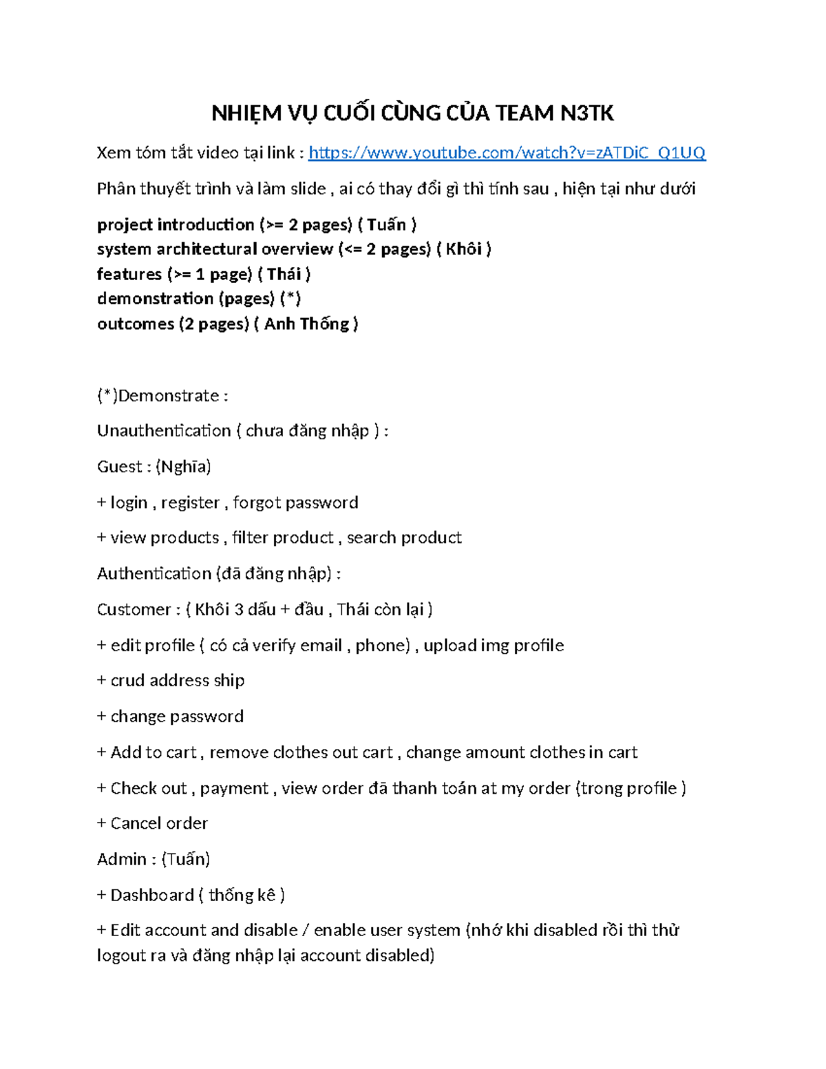SWP391 - Final Project Overview and Presentation for Team N3TK - Studocu
