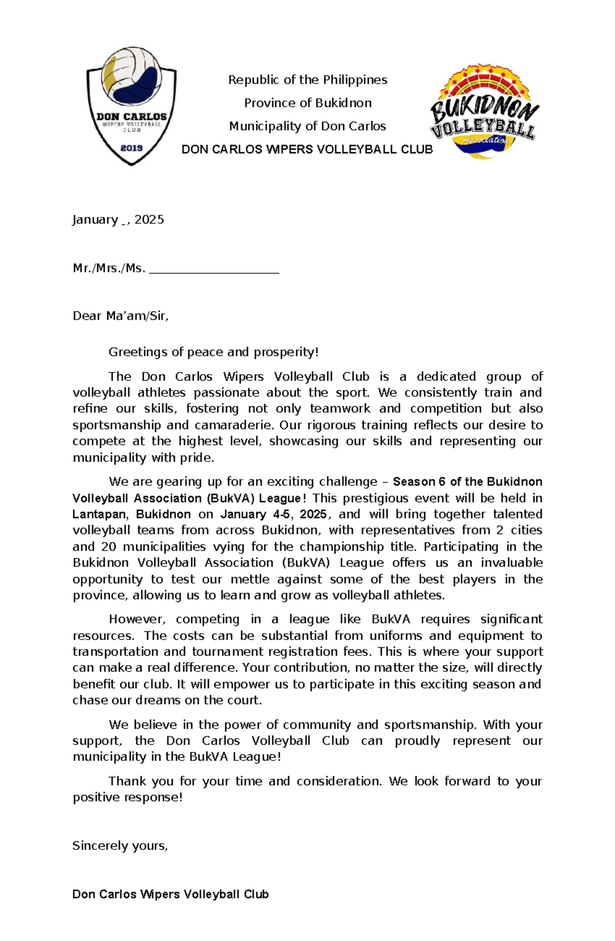 Solicitation-letter-2025 - Republic of the Philippines Province of ...
