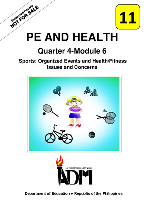Grade 11 Module 7 - Health Optimizing Physical Education 1 Module 7 ...