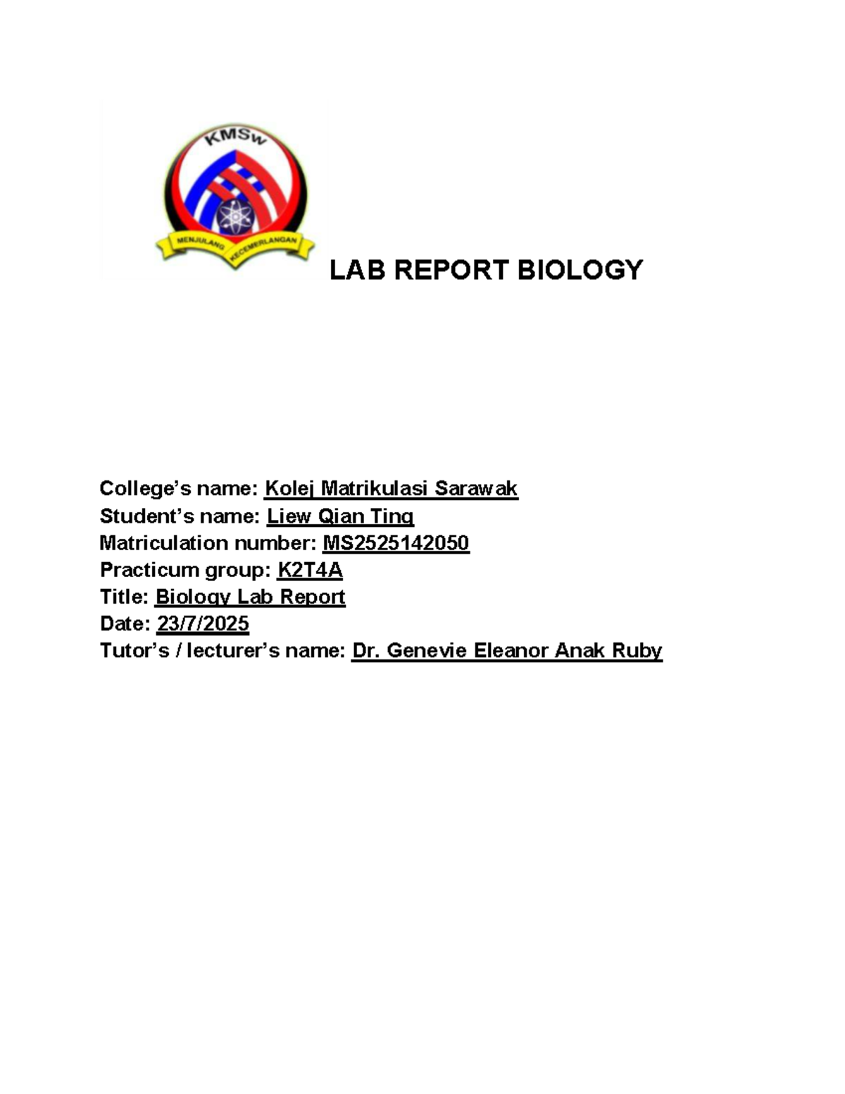 BIO 101: Lab Report on Mitosis - Experiment 4 Observations - Studocu