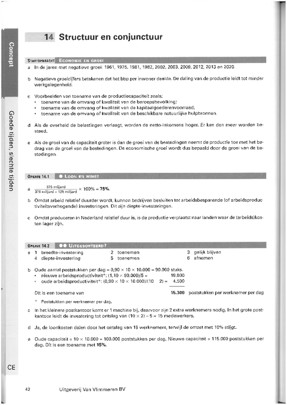 Hfst 14: Structuur en Conjunctuur - Opgaven en Antwoorden Econ. Groei ...