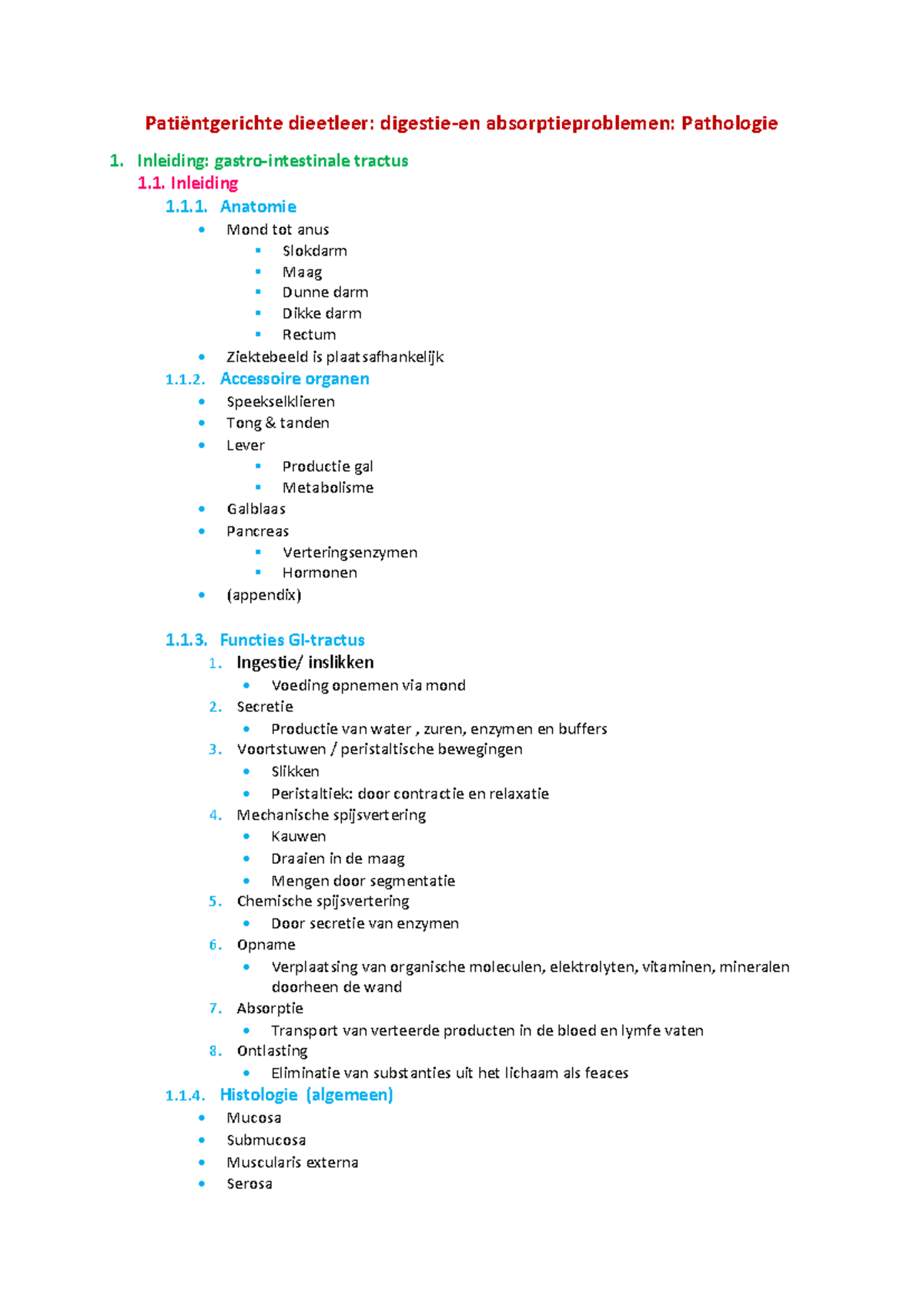 Samenvatting Pathologie: Patiëntgerichte Dieetleer bij Gastro ...