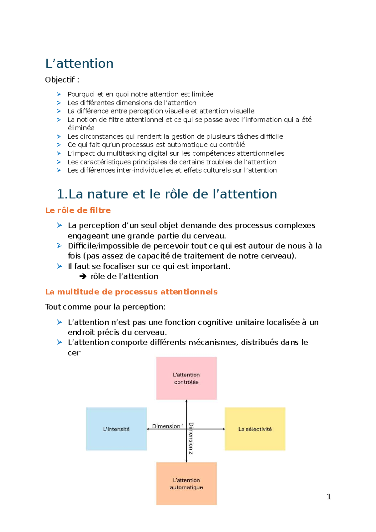 L'attention 12 - Synthèse complète sur le chapitre d'attention et ses ...