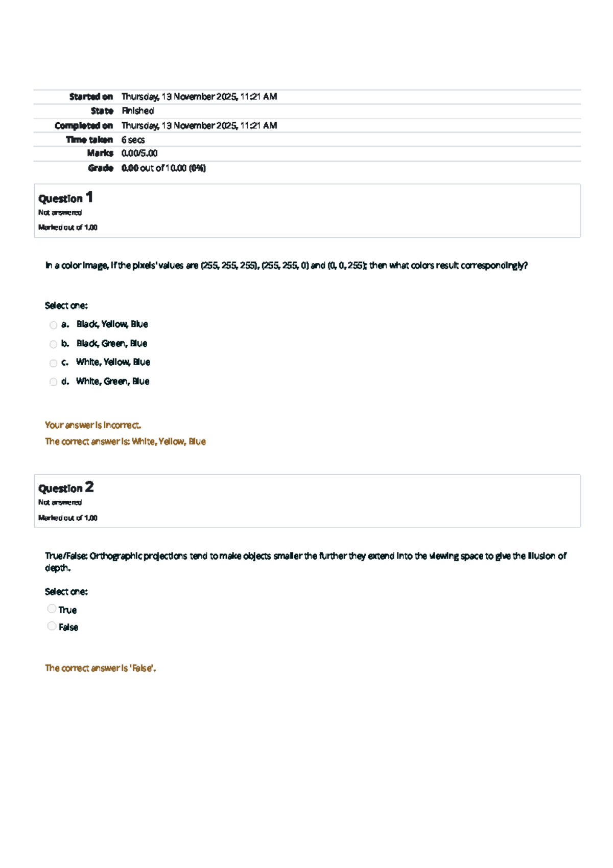 Self-Quiz Unit 1: Computer Graphics Assessment - Studocu