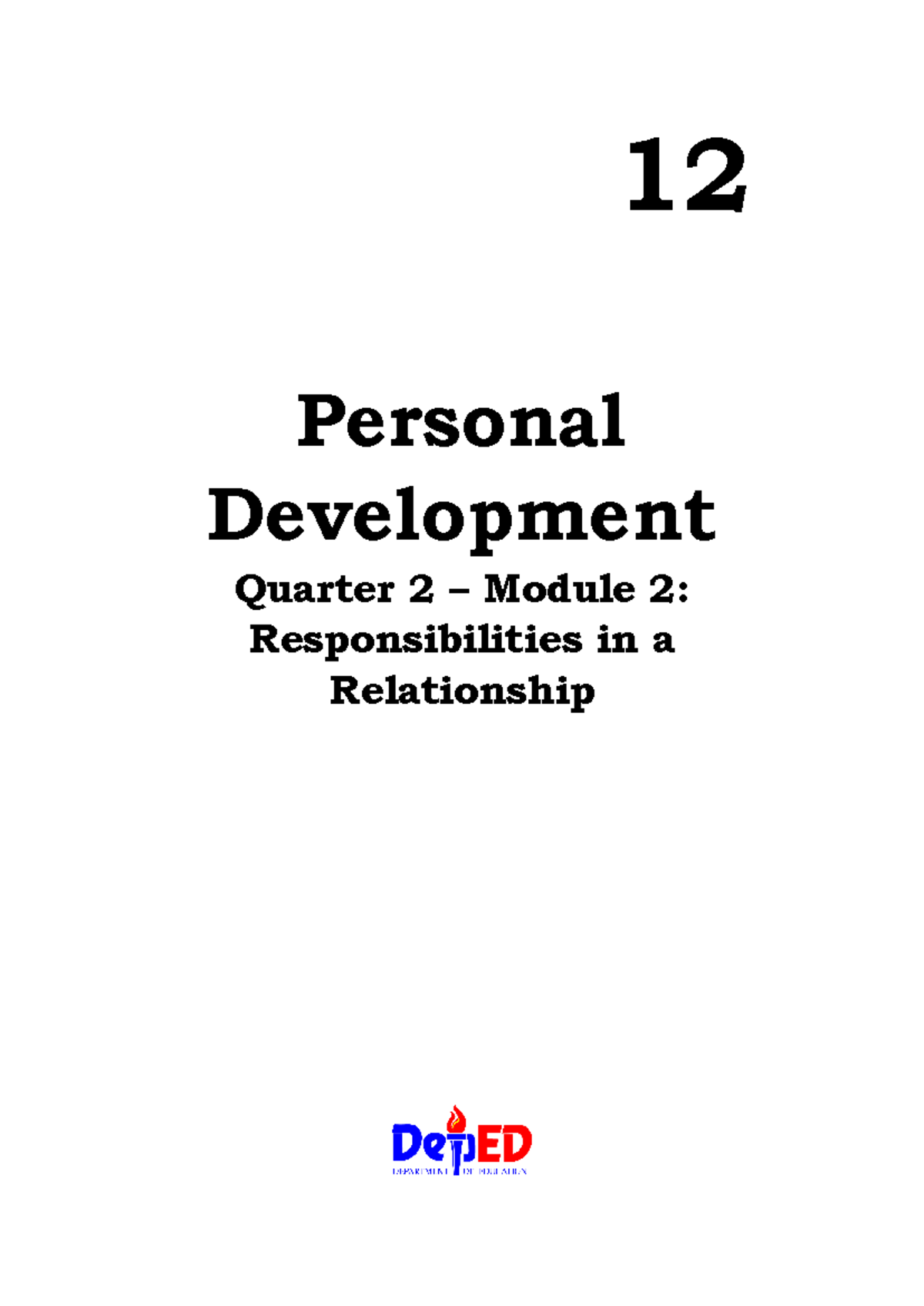 2 Q2 Perdev - Module 2: Responsibilities in Relationships and Growth ...
