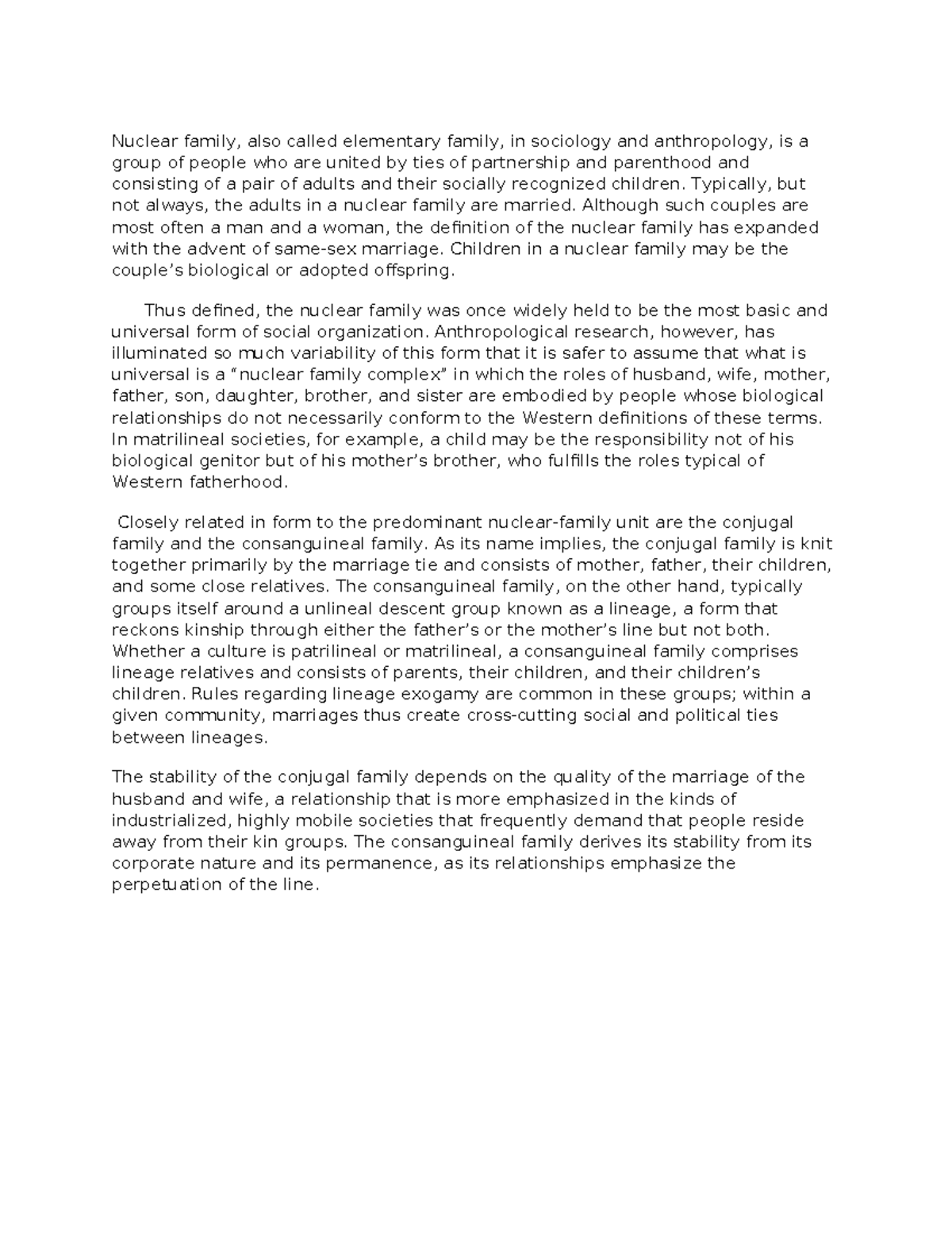 Nuclear Family Dynamics in Sociology and Anthropology: An Overview ...