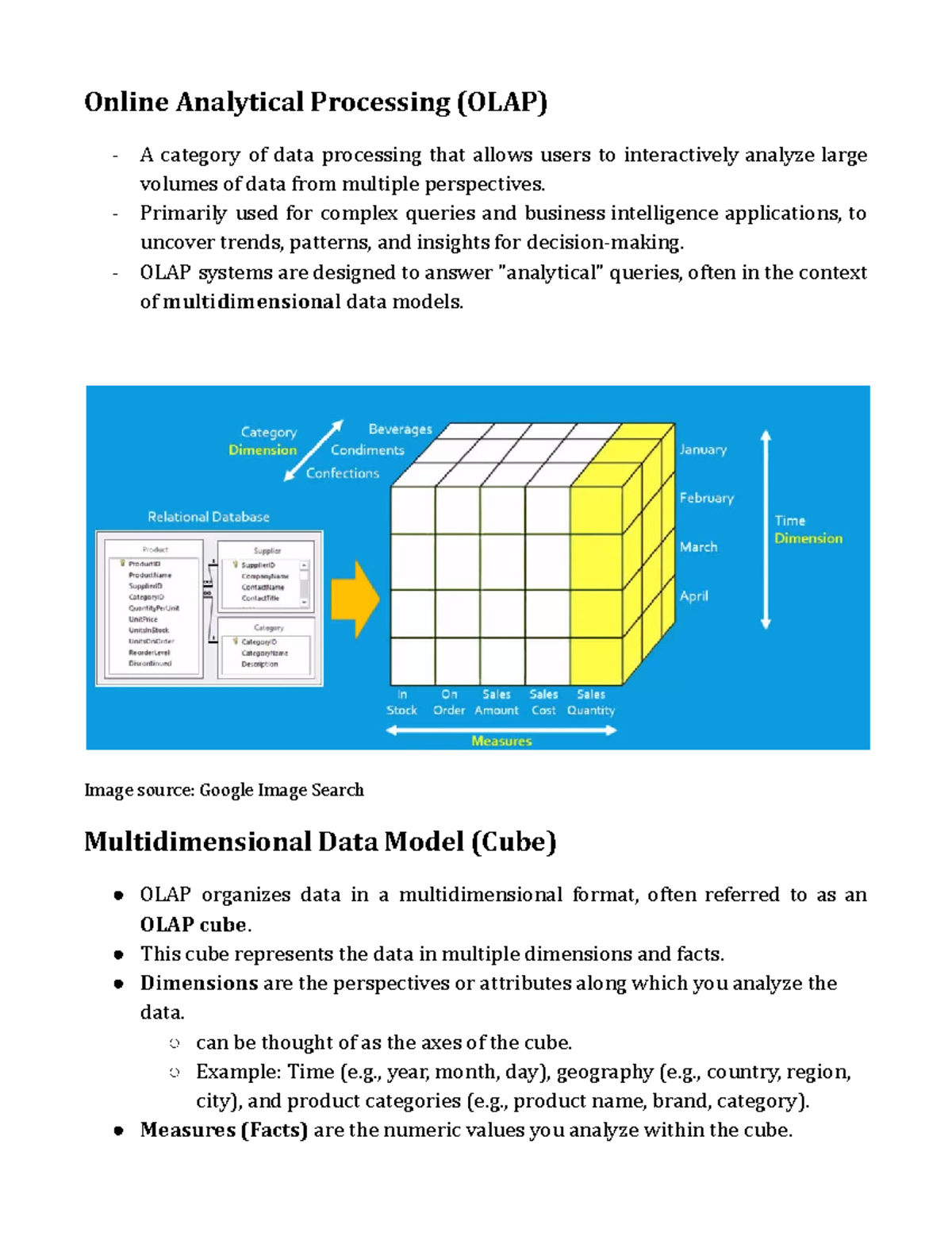 OLAP - It has content regarding olap design of databases - Online Analytical Processing (OLAP) A ...