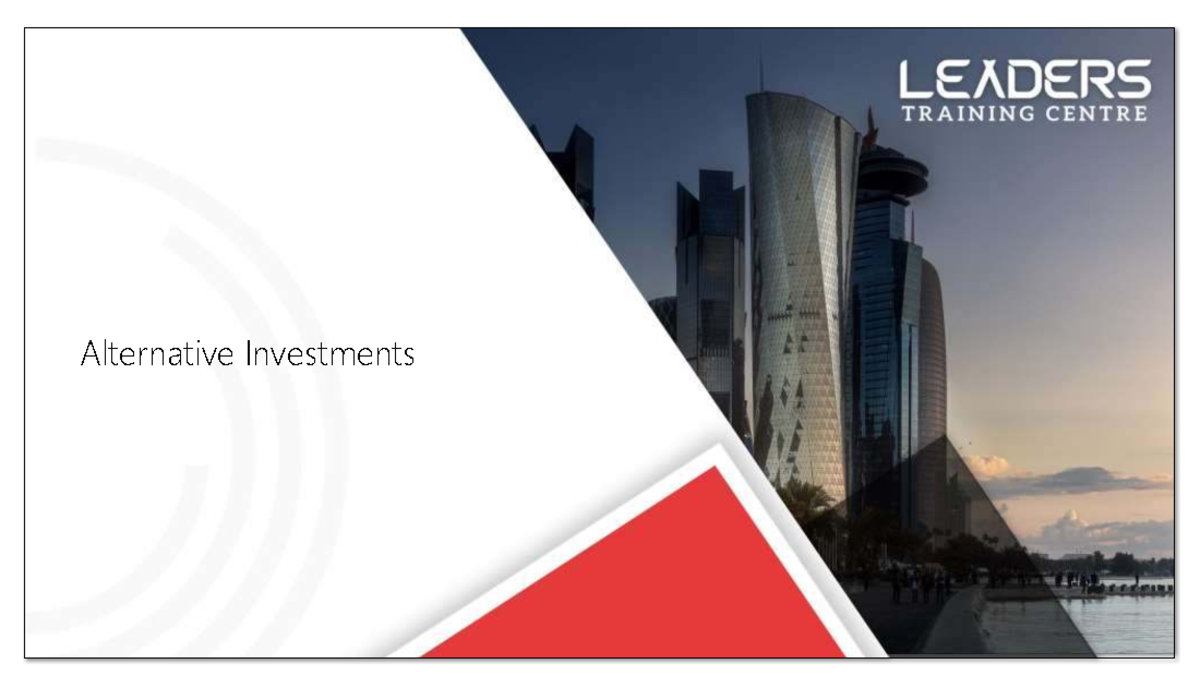 LTC - Alternative Investments & Private Markets Overview - Studocu