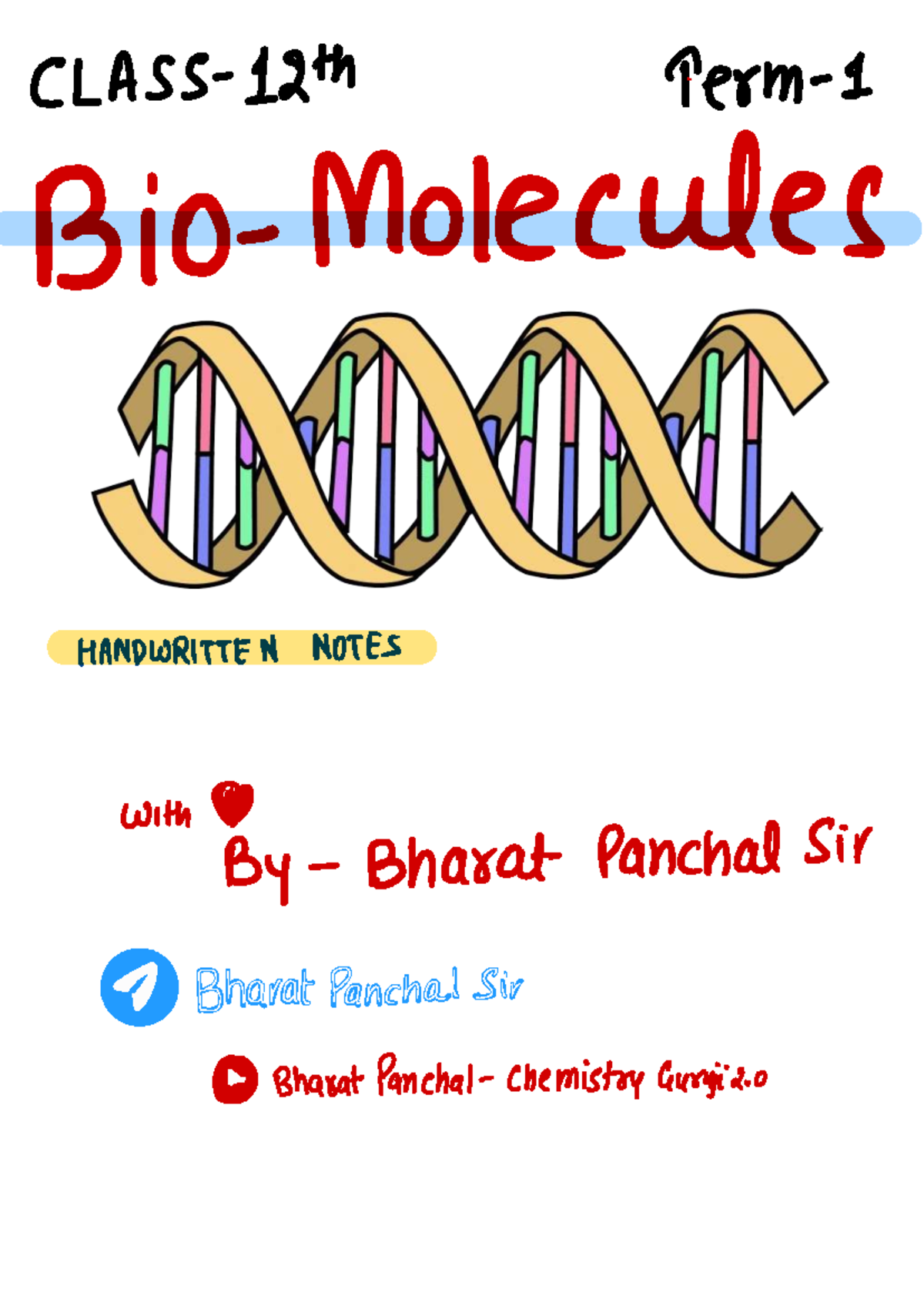CLASS 12 Term 1 Biomolecules Study Notes by Bharat Panchal - Studocu