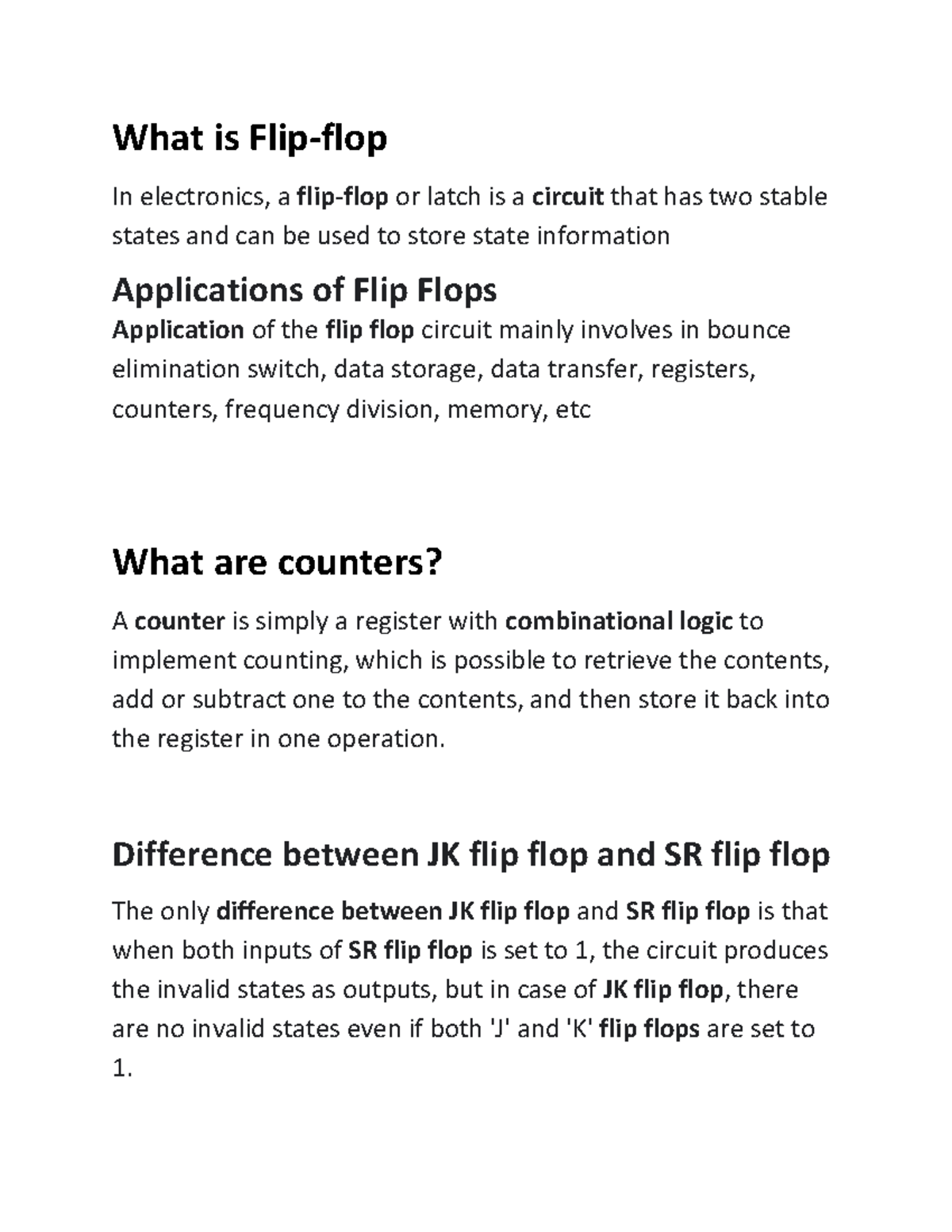 Viva questions for digital logic and computer design - What is Flip ...