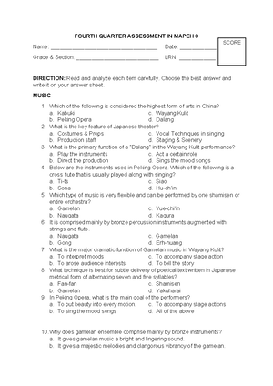 CO 1- LP Mapeh 9 - lesson plan - DETAILED LESSON PLAN MAPEH Grade 9 A ...