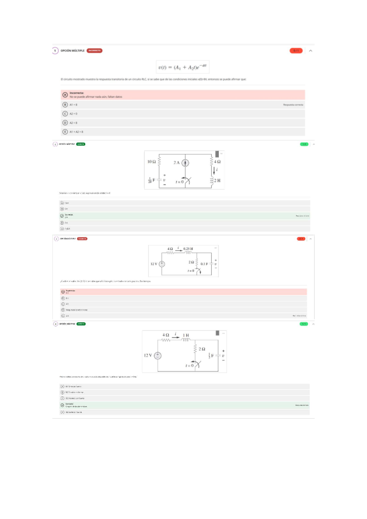 Evaluación DD1: Opciones Múltiples sobre Circuitos RLC - Studocu