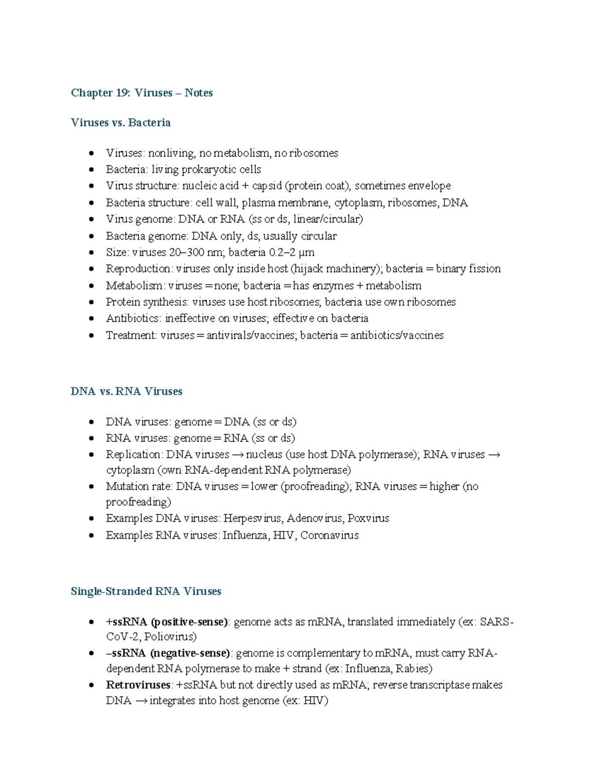 Chapter 19 & 43: Viruses and Immune System Study Notes - Studocu
