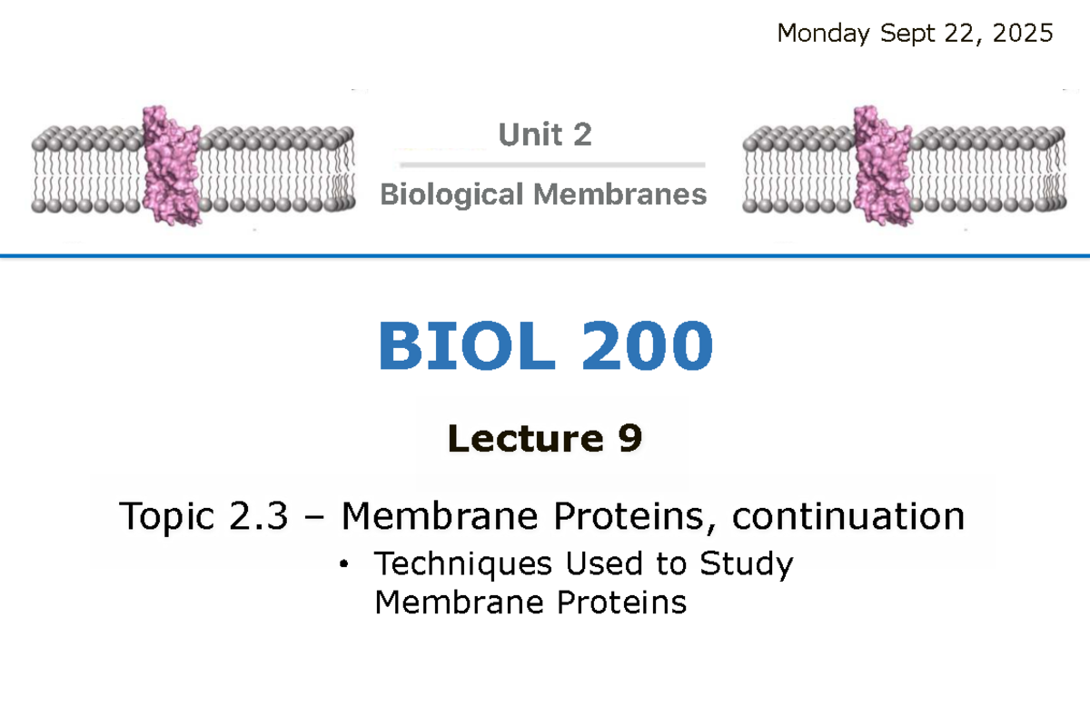 BIOL 200 Midterm Practice: Membrane Proteins & Analysis Techniques ...