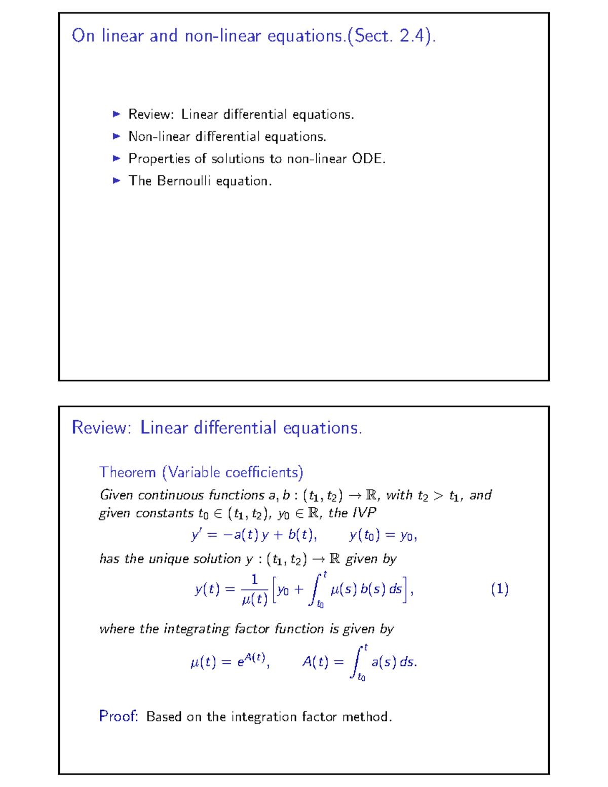 L04-235 - Linear & Non-Linear Differential Equations Review - Studocu