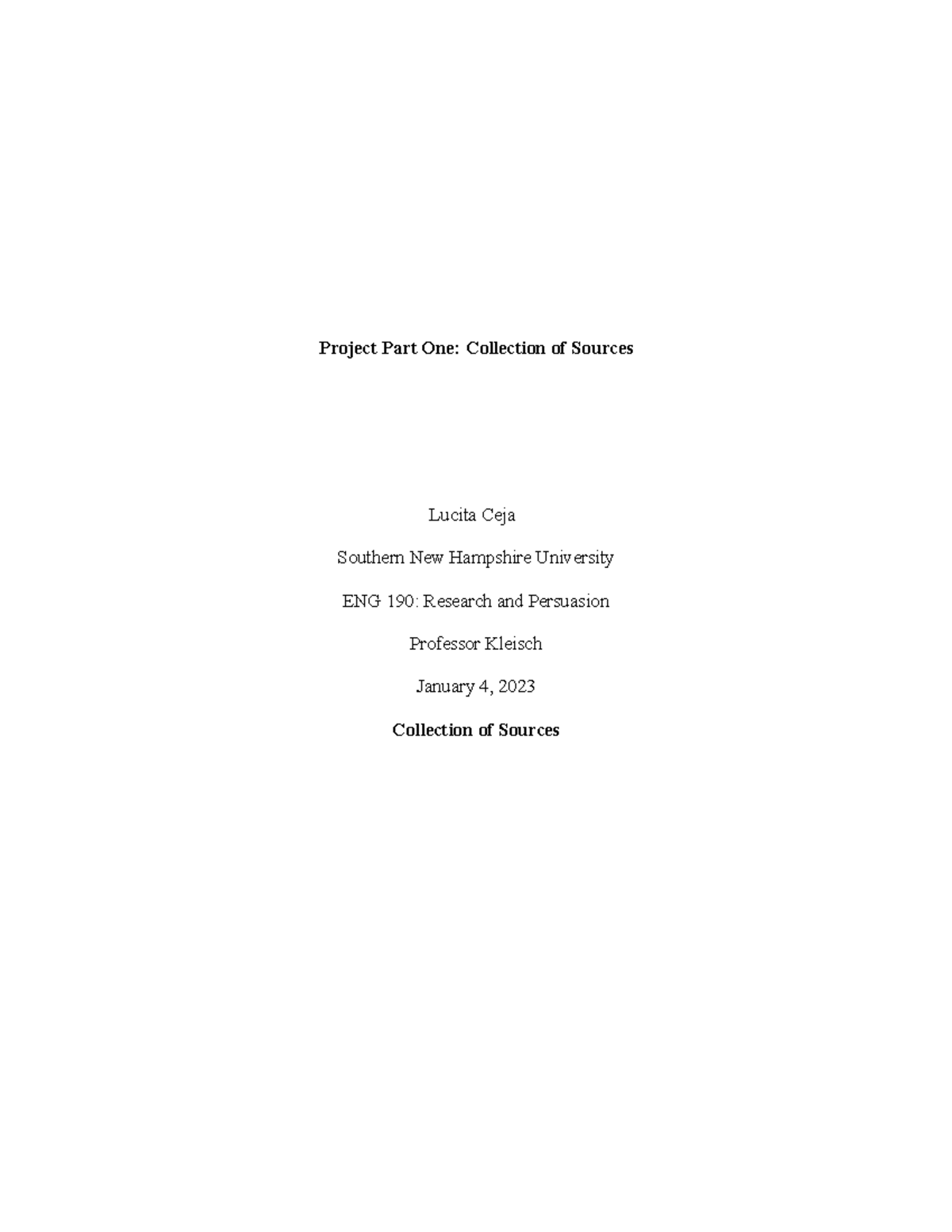 ENG 190: Module 3 Assignment - Project Part One: Source Collection ...