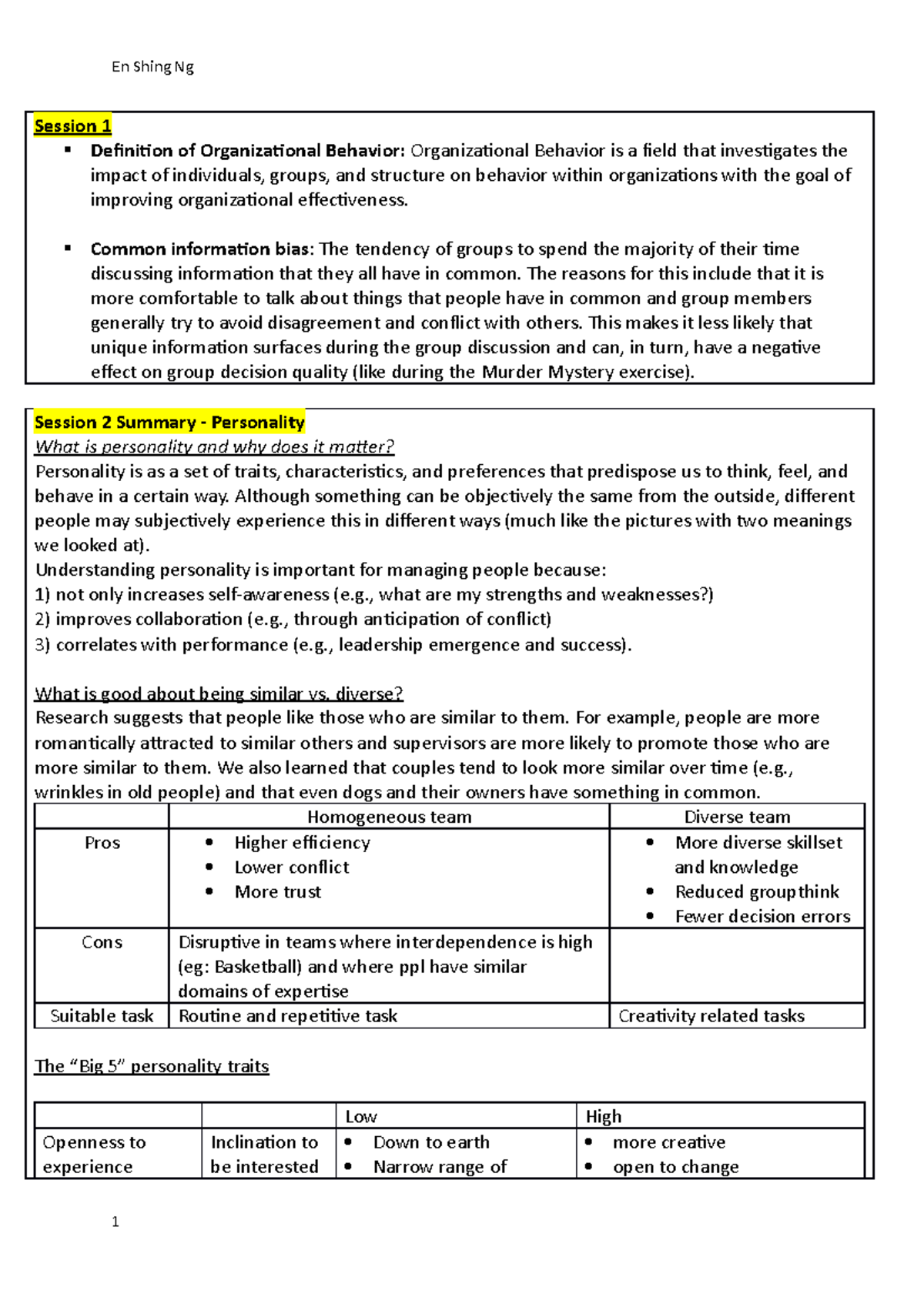 MPW 101 Final Exam Notes: Organizational Behavior & Decision Making ...