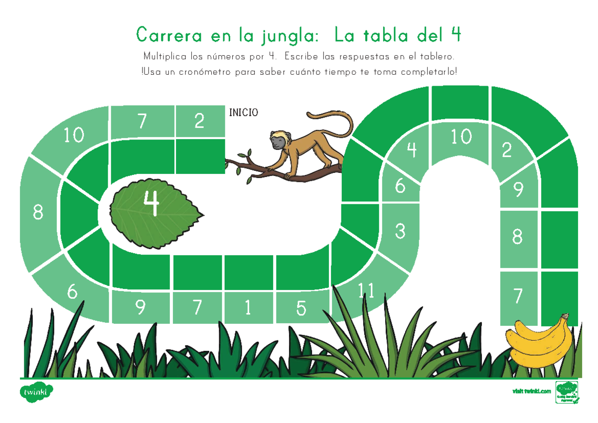Juego de mesa: Tabla del 4 y Multiplicación por 4 - Studocu