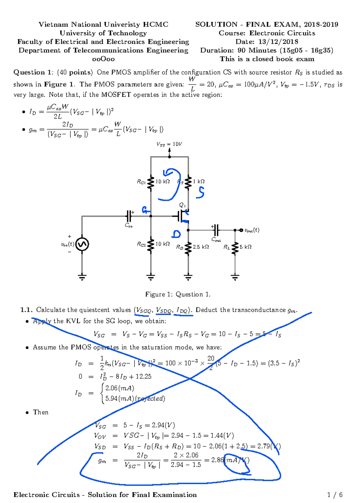 ECs-13122018: PMOS & BJT Amplifier Analysis and Calculations - Studocu