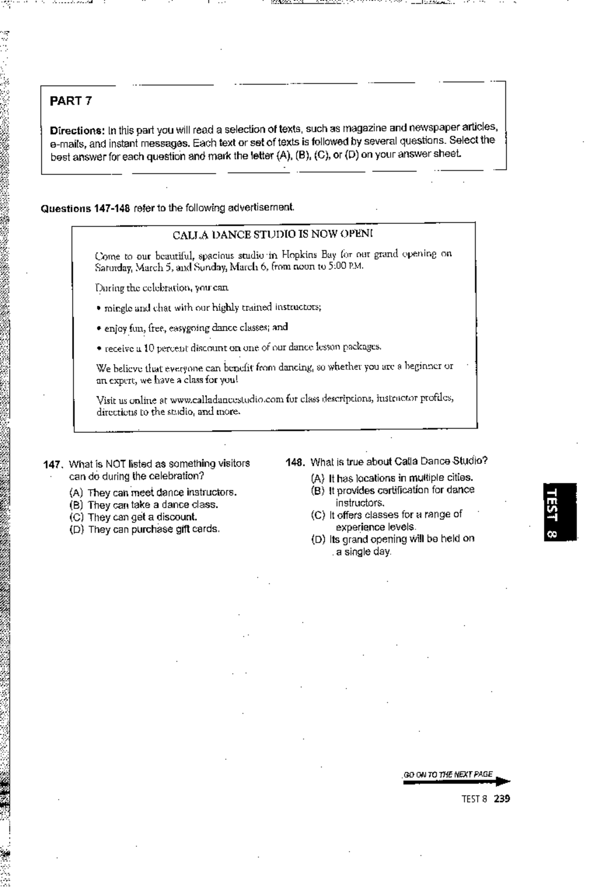 PART 7 TEST 8 RC ETS2023 - PART 7 - PART 7 Directions: In this part you ...
