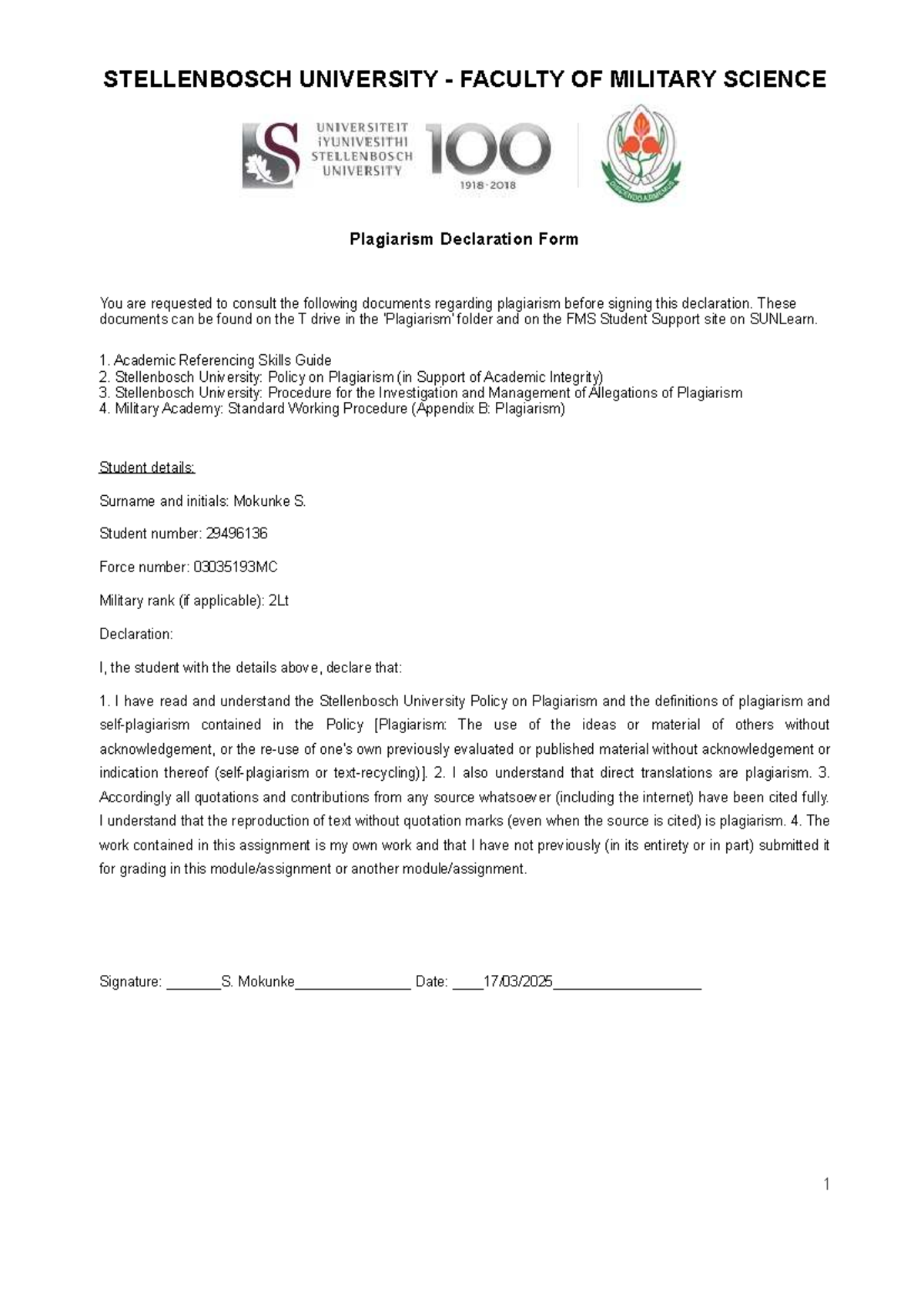 Defence of Necessity in Law: Analysis and Implications (MIL1001 ...