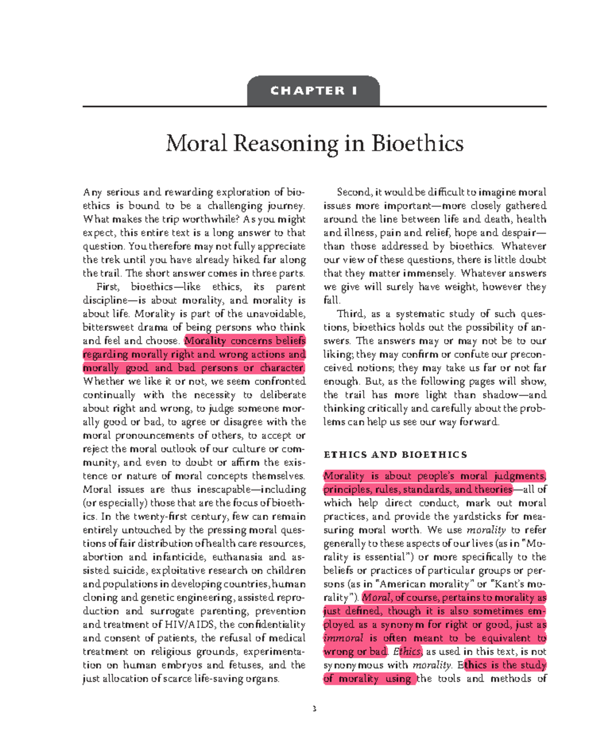Moral Reasoning in Bioethics - Lewis Vaughn (Chapter 1 Analysis) - Studocu