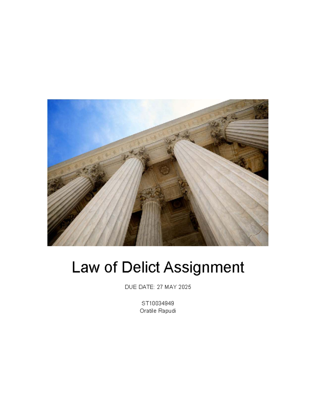 Law of Delict Assignment ST10034949: Key Concepts and Case Analysis ...