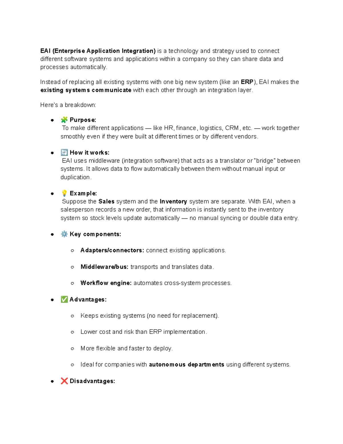 EAI & EPC Models: Integration Strategies for Business Processes - Studocu