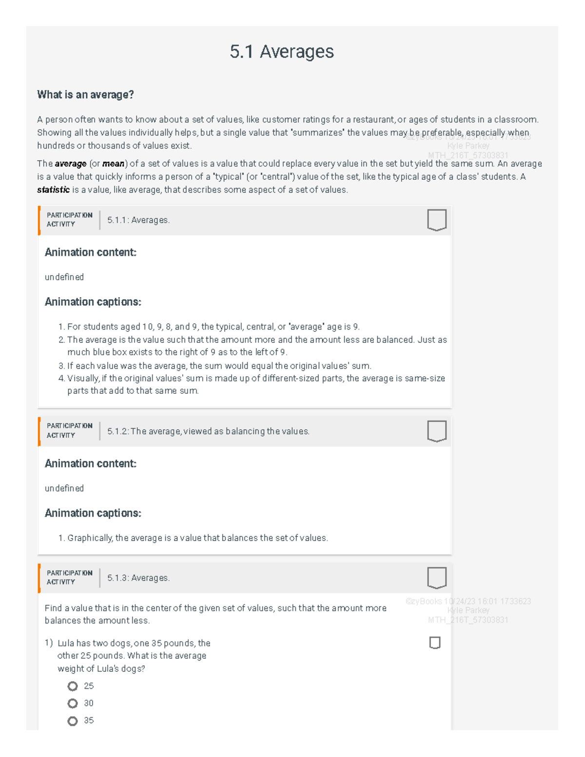 Week 4 - Chapter 5 - Reading/Assignment on Averages and Statistics - Studocu