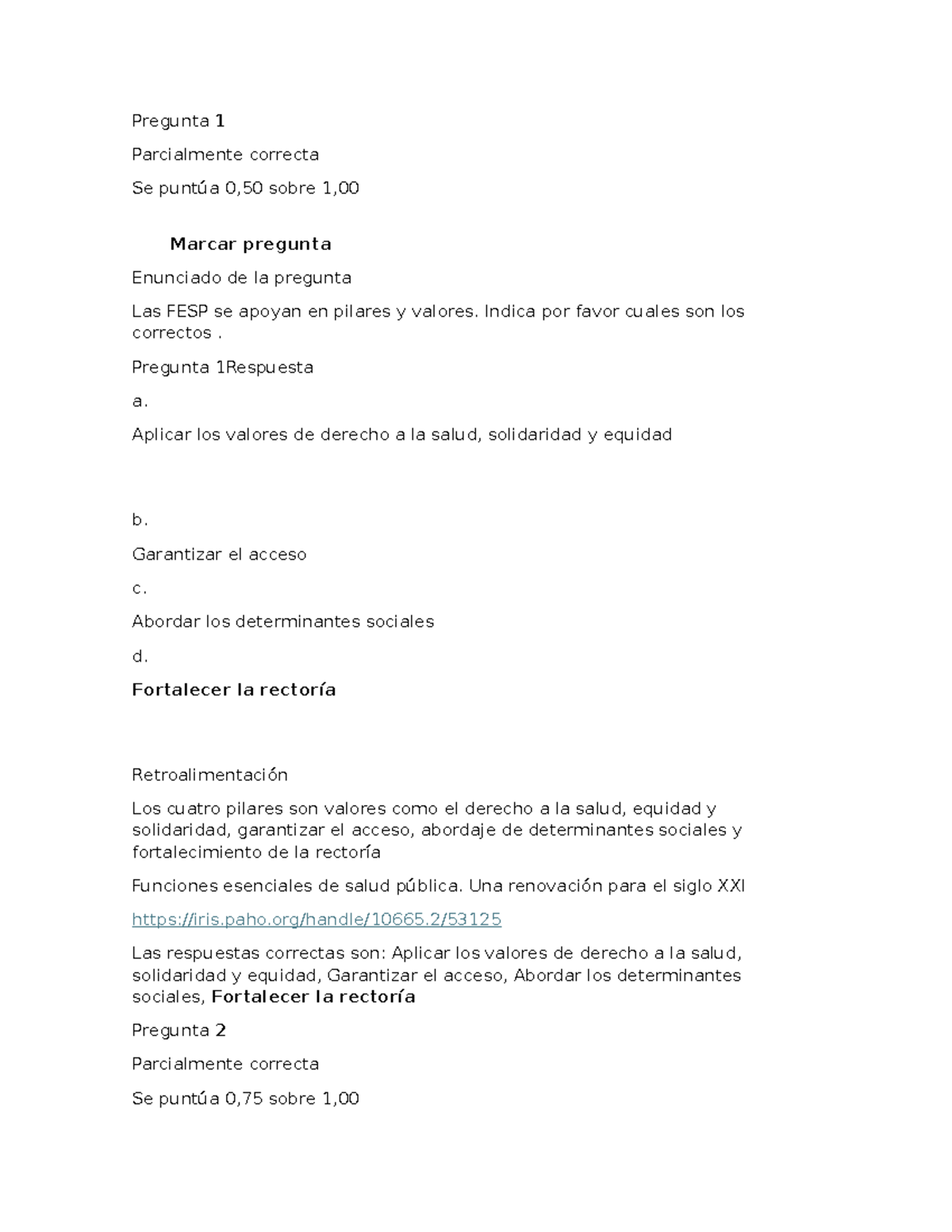 Examen Final FESP: Funciones Esenciales de Salud Pública 2023 - Studocu