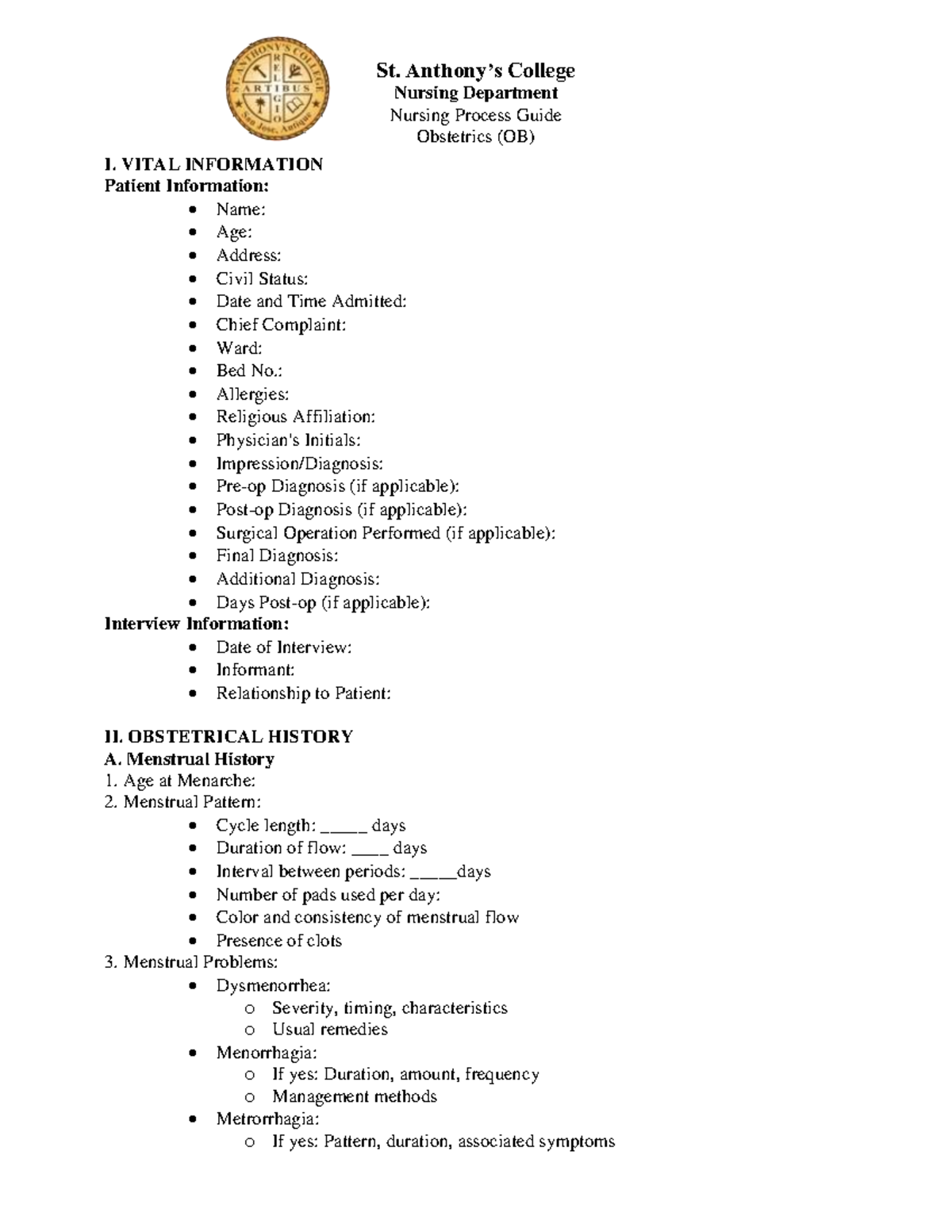 OB NP - Comprehensive Nursing Process Guide for Obstetrics - Studocu