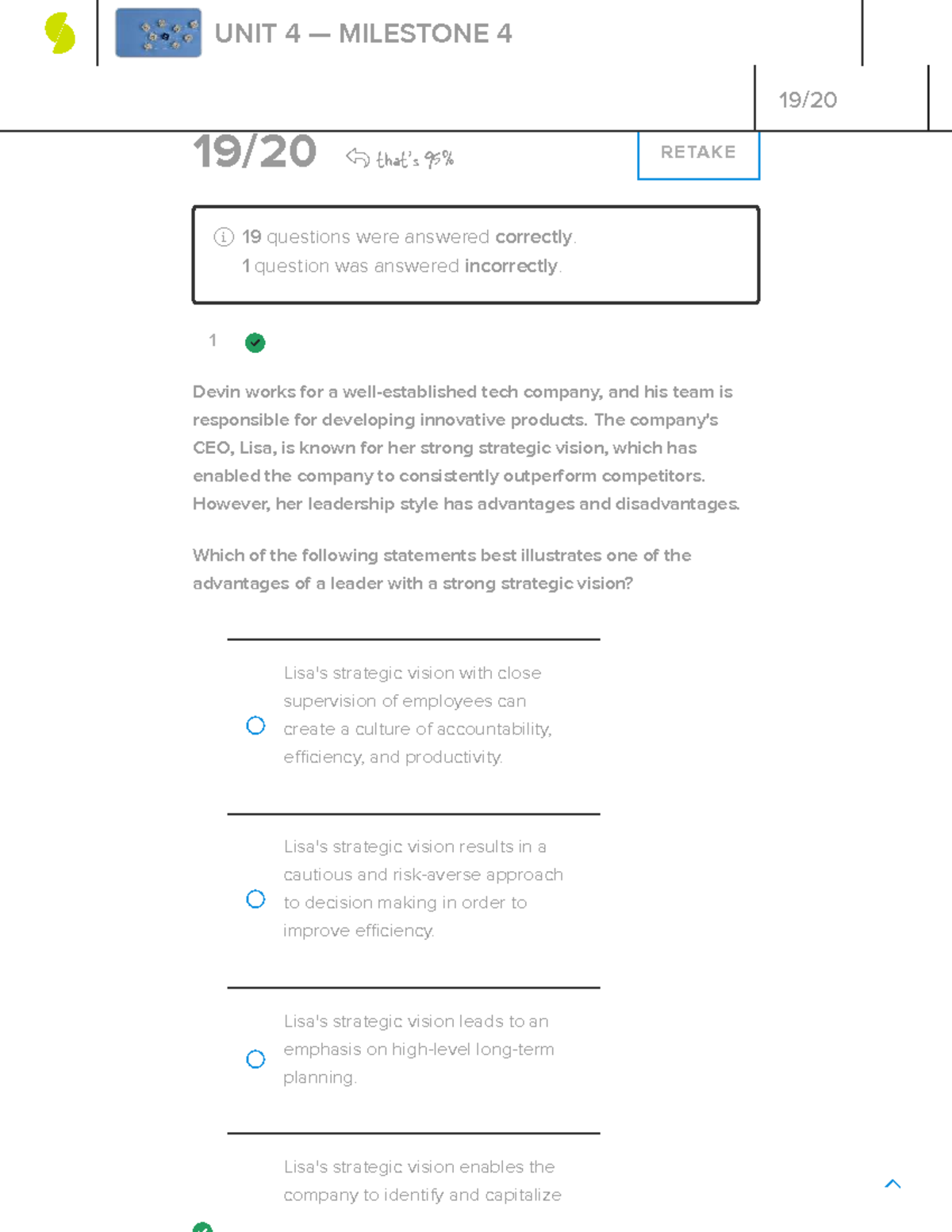 Organizational Behavior UNIT 4 - Milestone 4: Leadership and Conflict ...