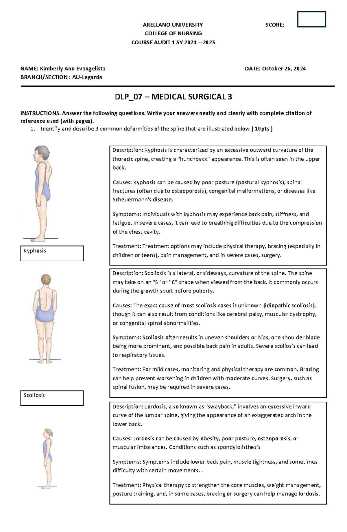 ARELLANO UNIVERSITY COLLEGE OF NURSING DLP_07 MEDICAL SURGICAL 3 STUDY ...